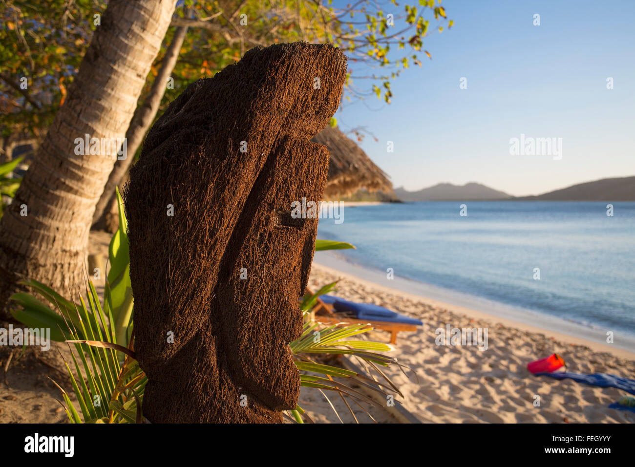 Statue at Blue Lagoon Resort, Nacula Island, Yasawa Islands, Fiji Stock ...