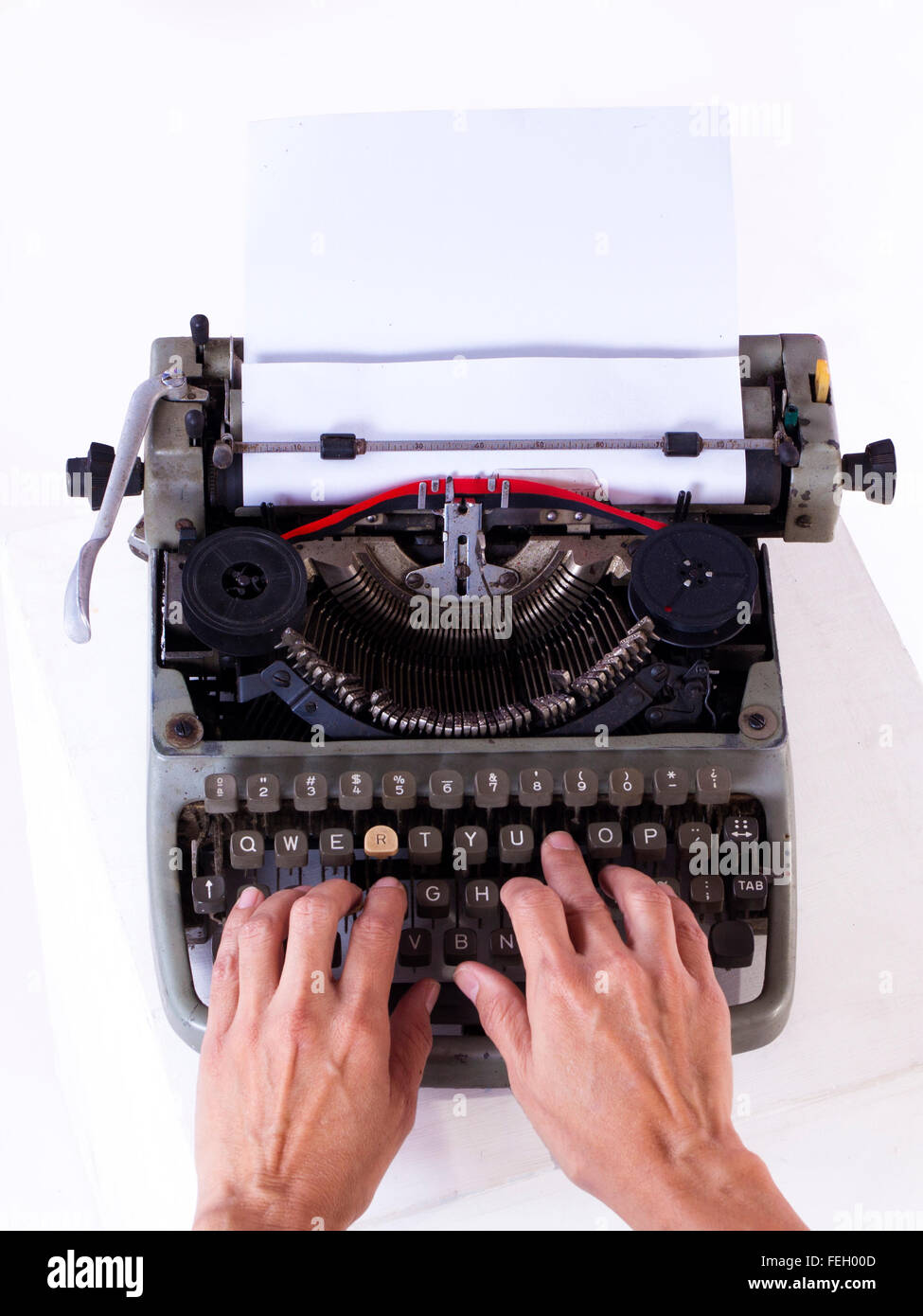 typewriter being used by a person Stock Photo - Alamy