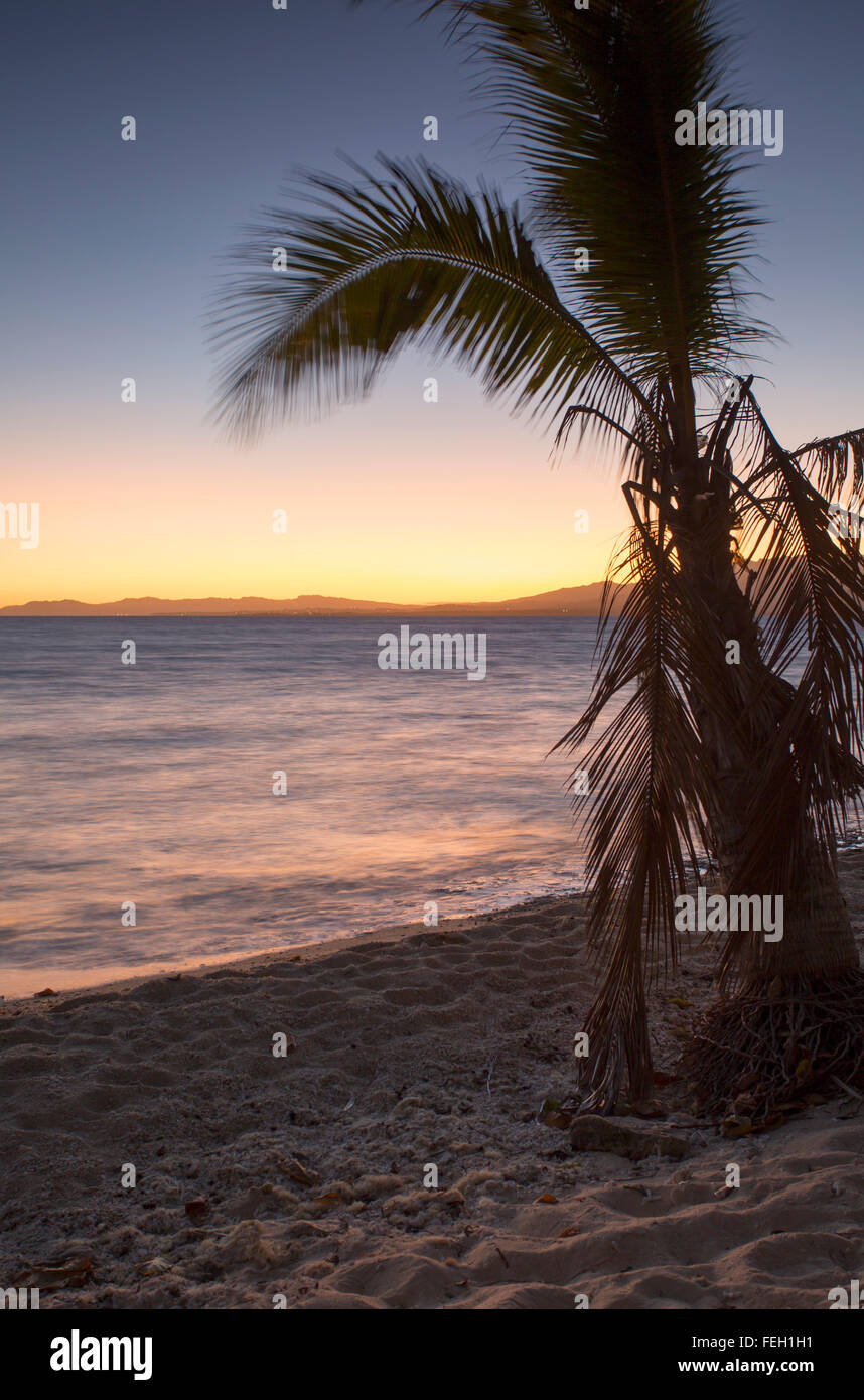 Beach on Bounty Island at sunrise, Mamanuca Islands, Fiji Stock Photo ...