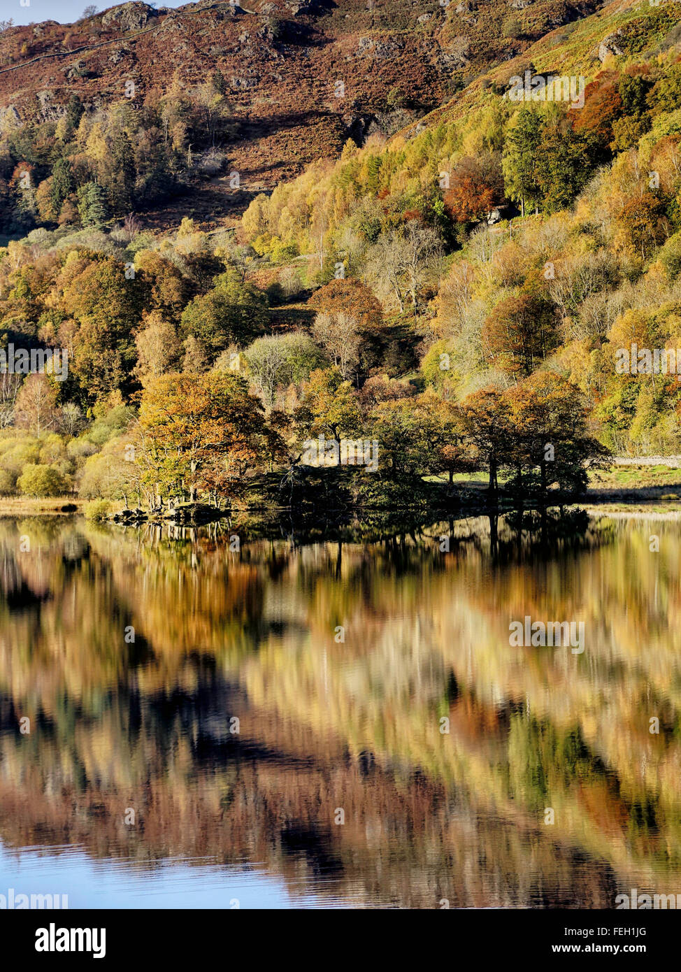 Rydal Water in the UK Lake District on a calm Autumn day Stock Photo ...