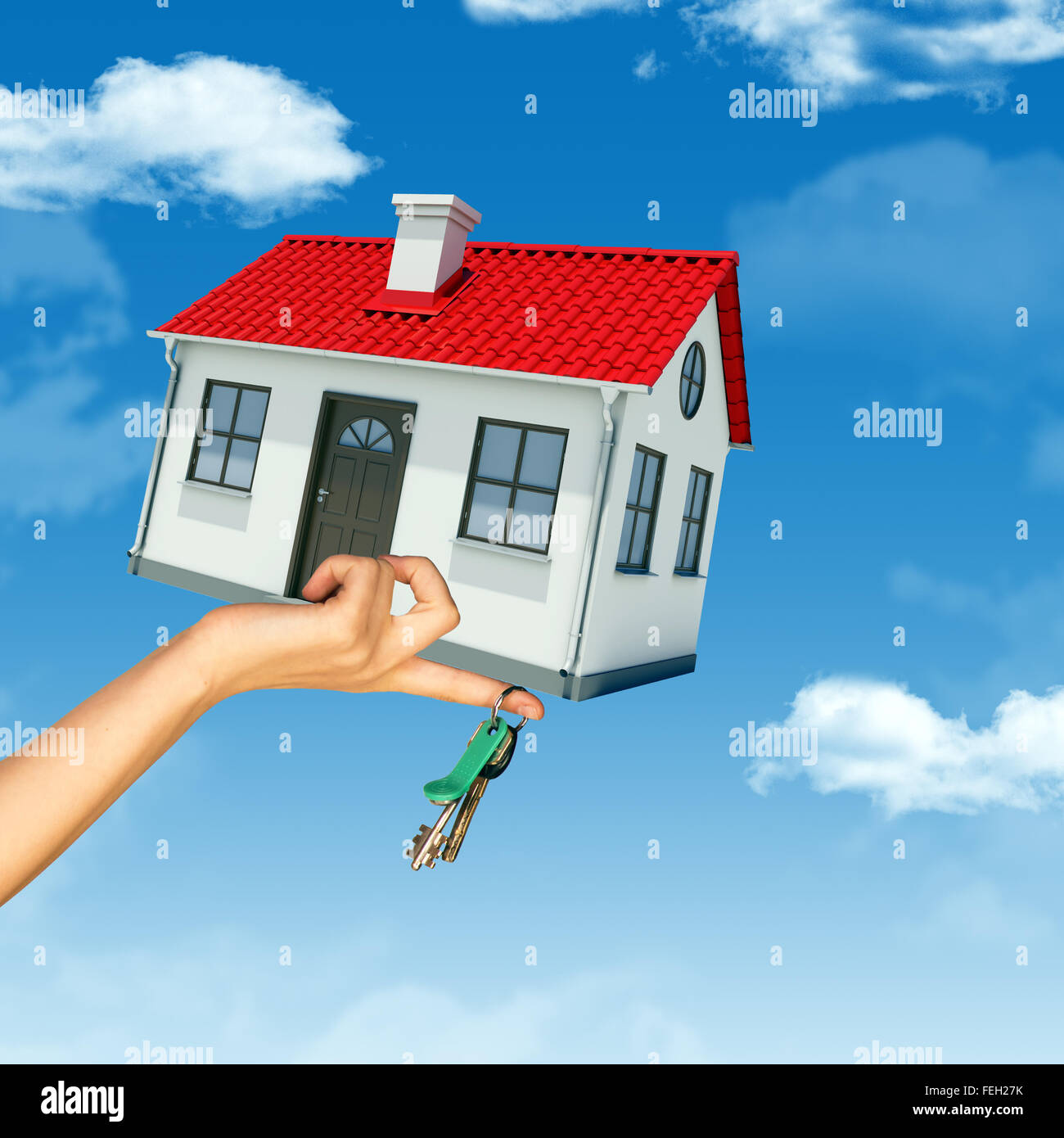 House in females hand Stock Photo - Alamy