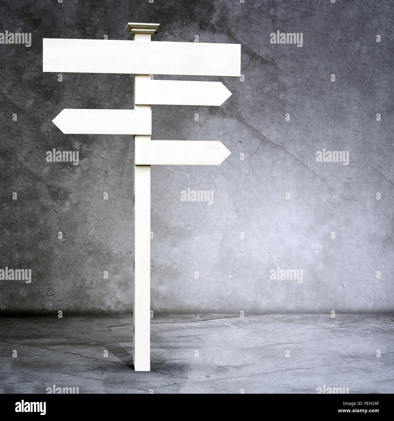 Blank white road signs Stock Photo - Alamy