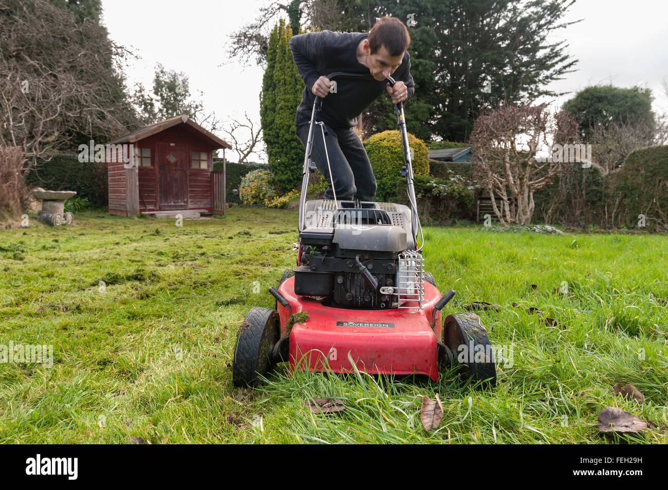 First lawn cut of the year struggling after the mild winter and long ...