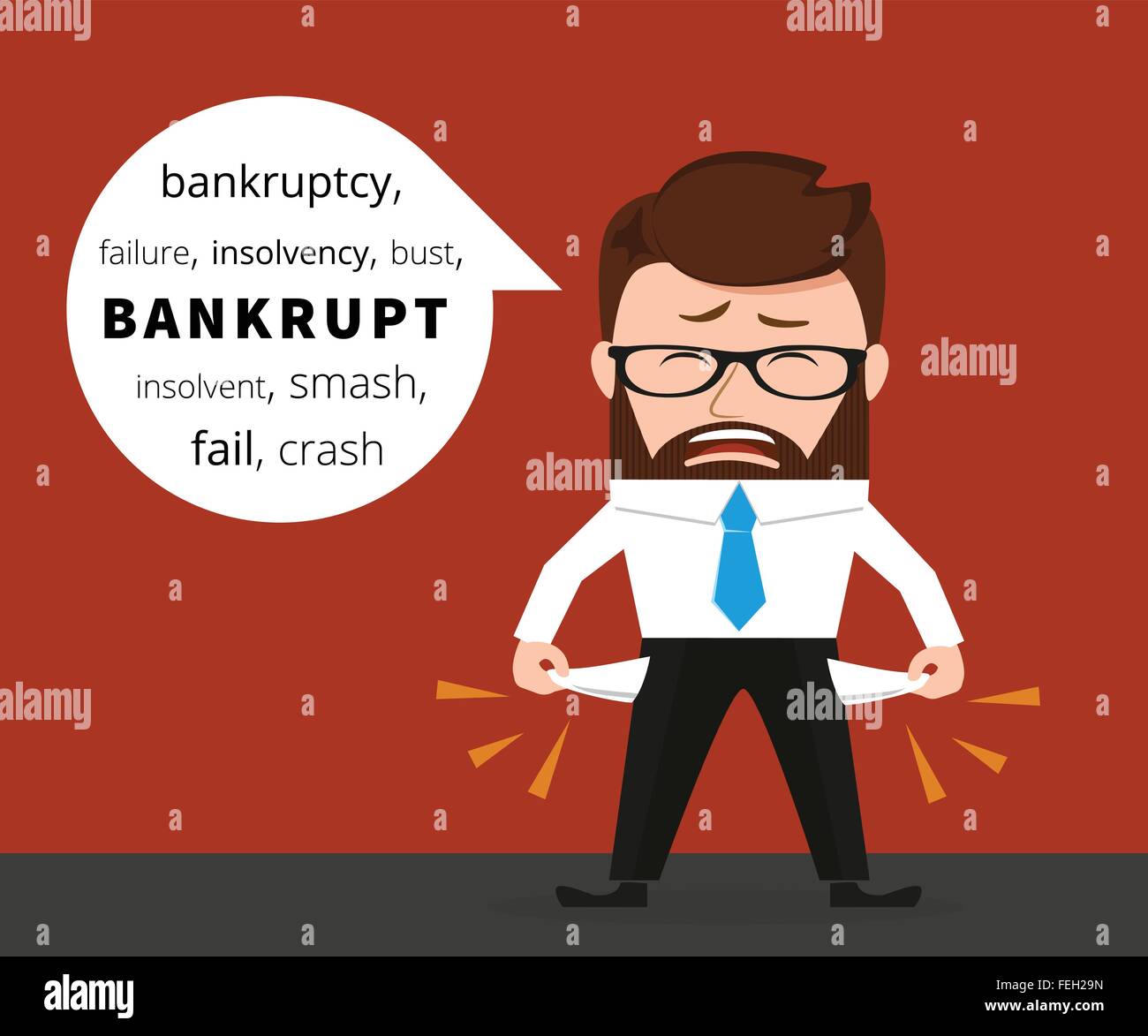 Sad business man crying because of bankruptcy Stock Vector Image & Art ...
