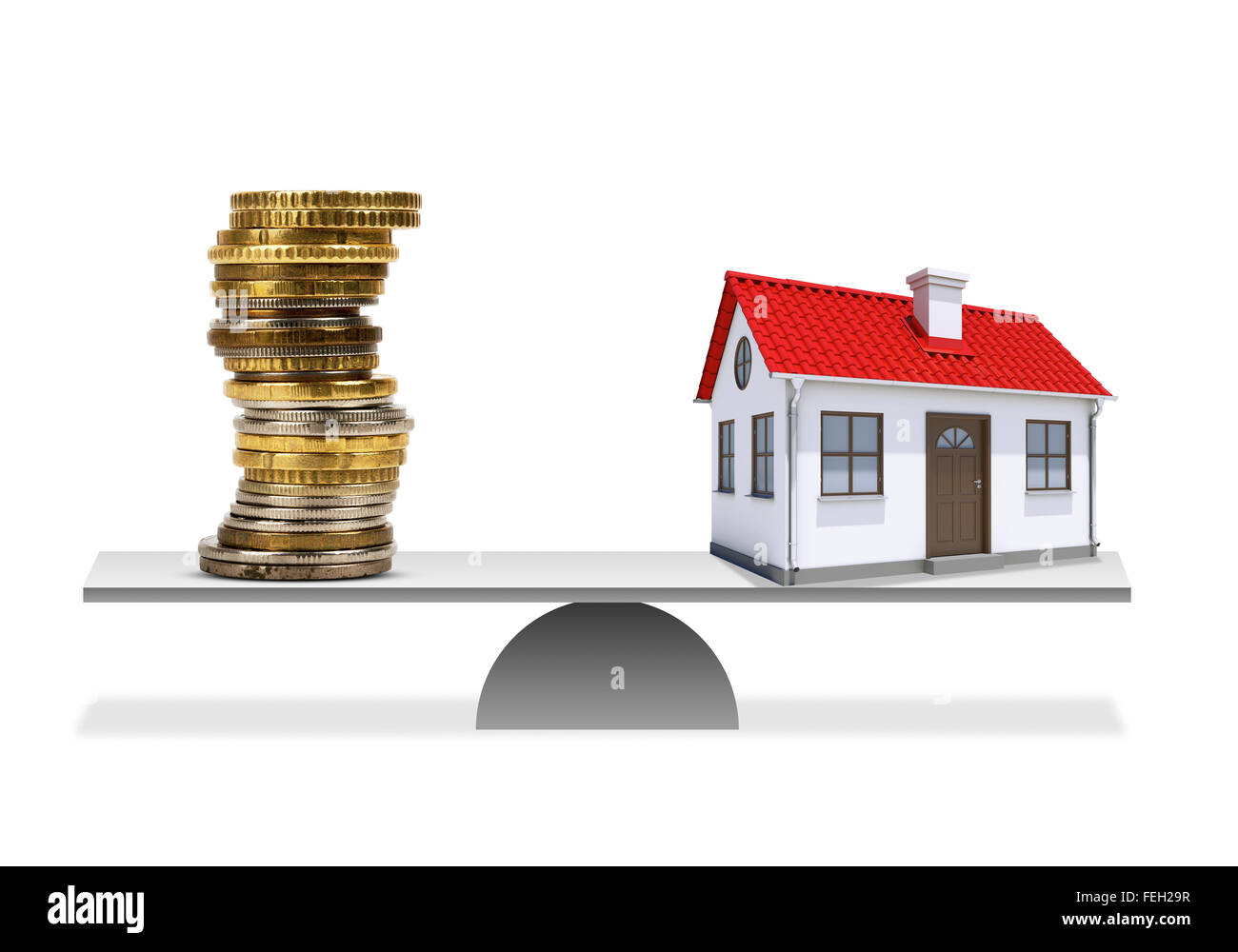 Balance scale coins on Cut Out Stock Images & Pictures - Alamy