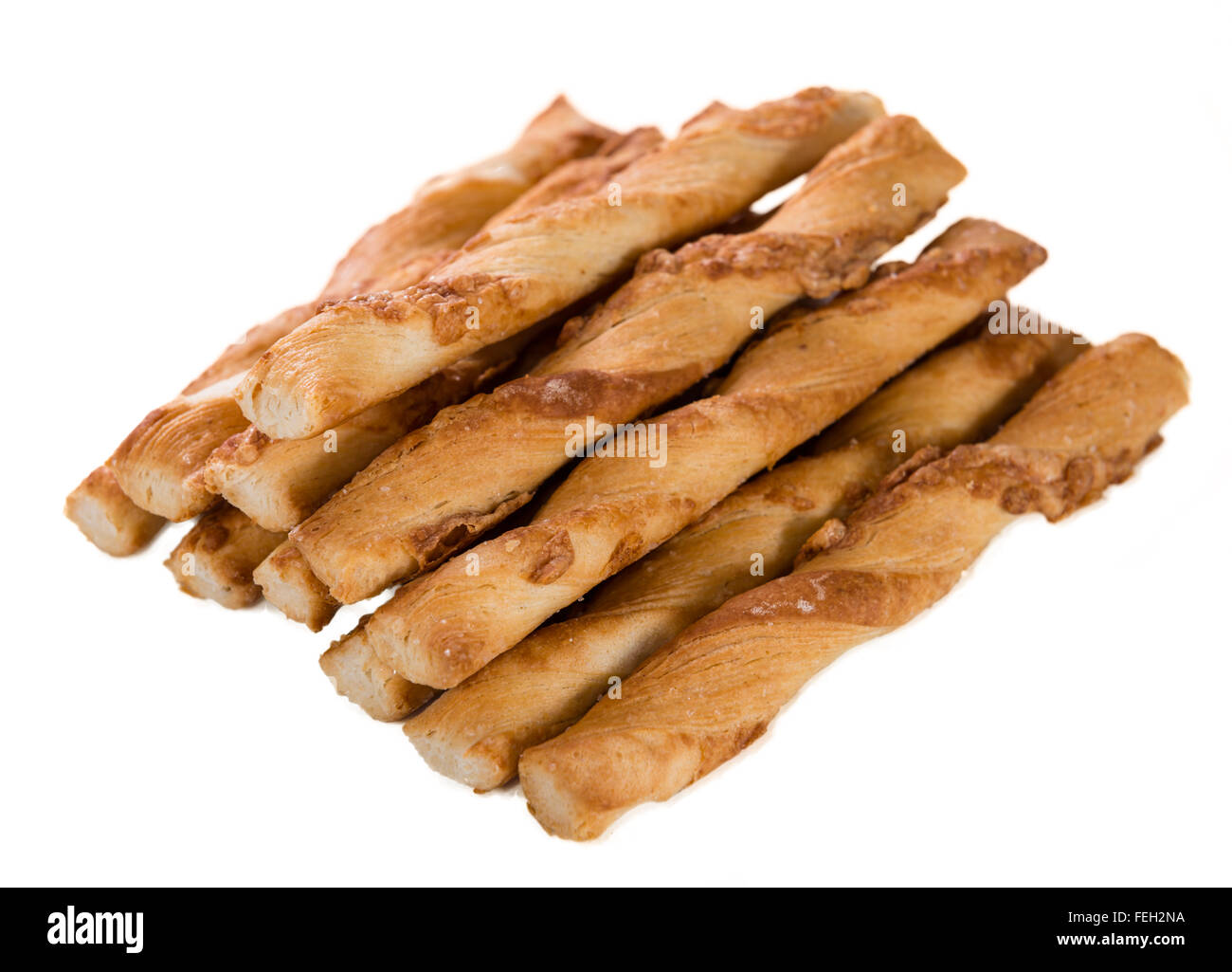 Portion of Pastry Sticks isolated on white background (selective focus ...
