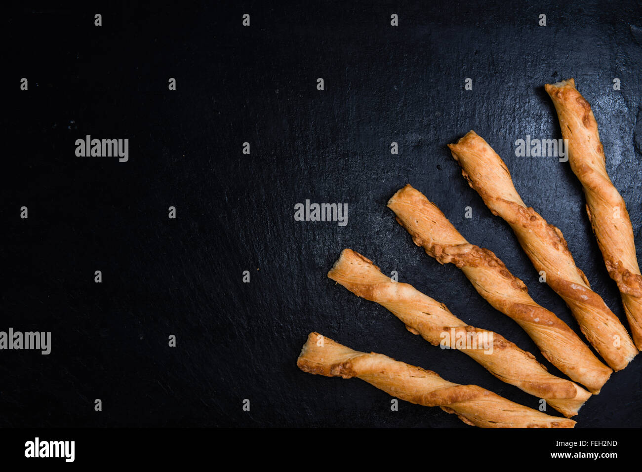 Portion of Pastry Sticks (close-up shot) on a vintage background Stock ...