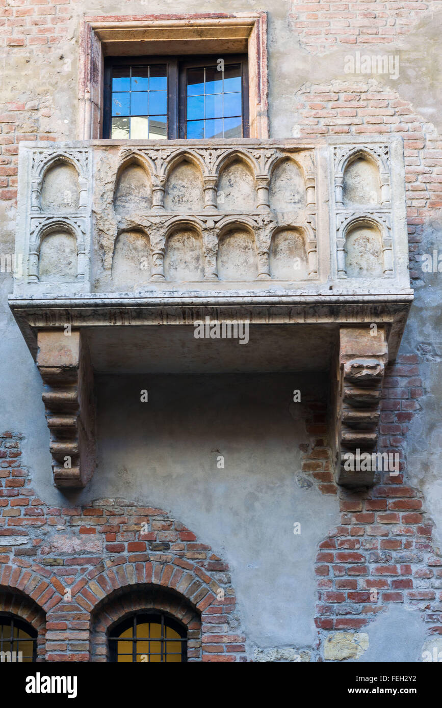 The balcony of the house of Juliet Capuleti, from the Shakespeare's ...