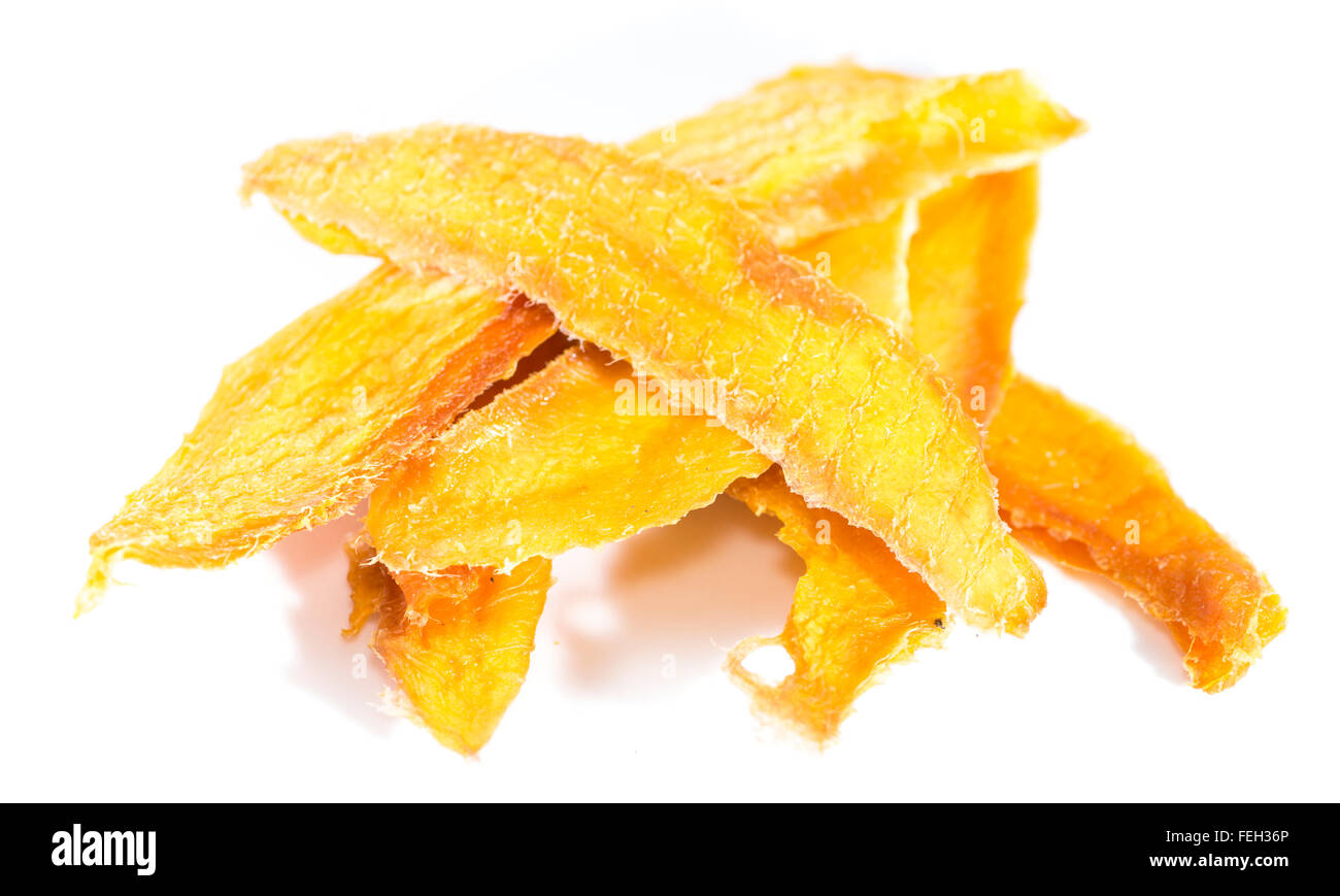 Dried Mango slices isolated on white background Stock Photo - Alamy