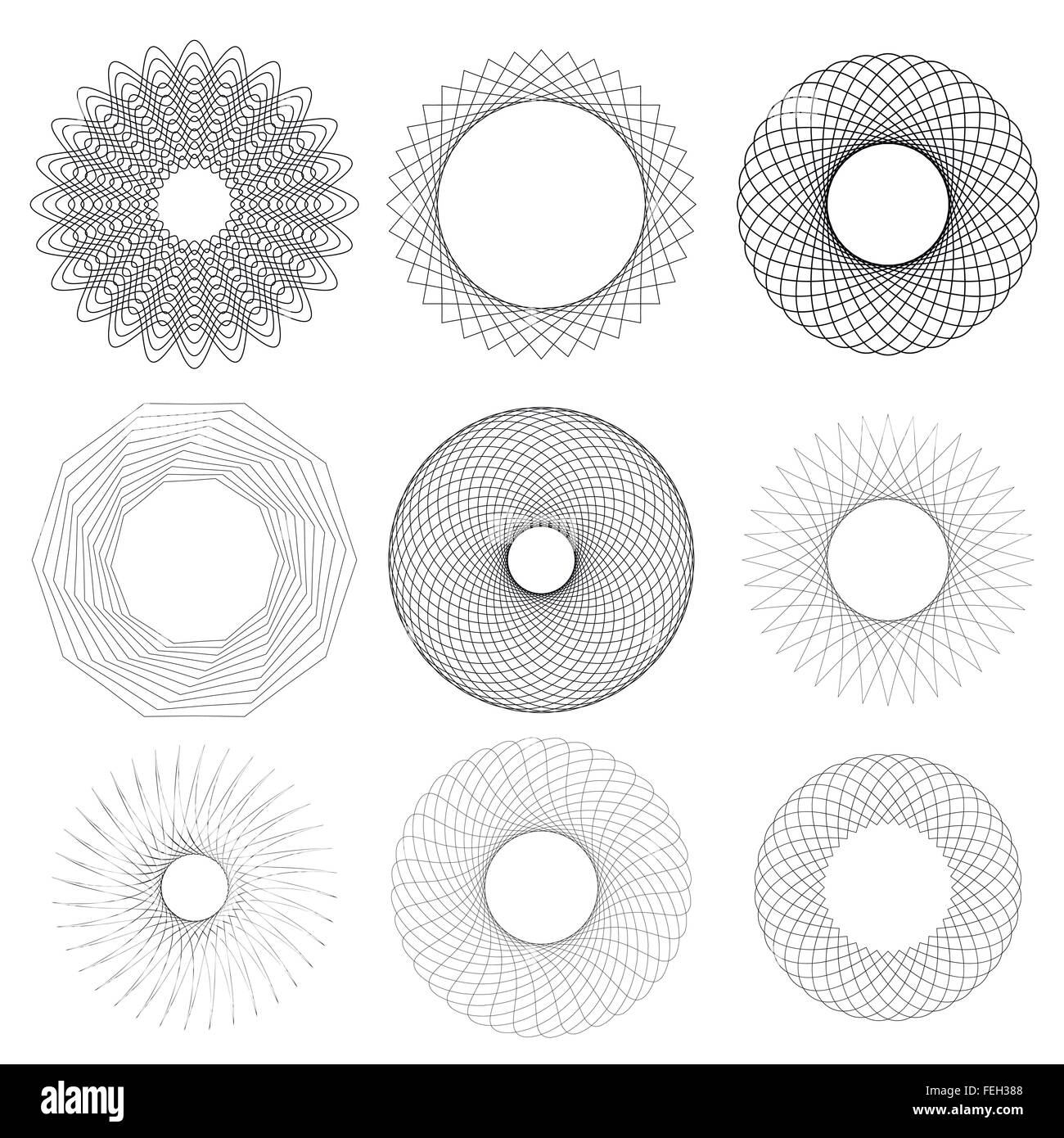 Set of Circle Geometric Ornaments Stock Vector Image & Art - Alamy