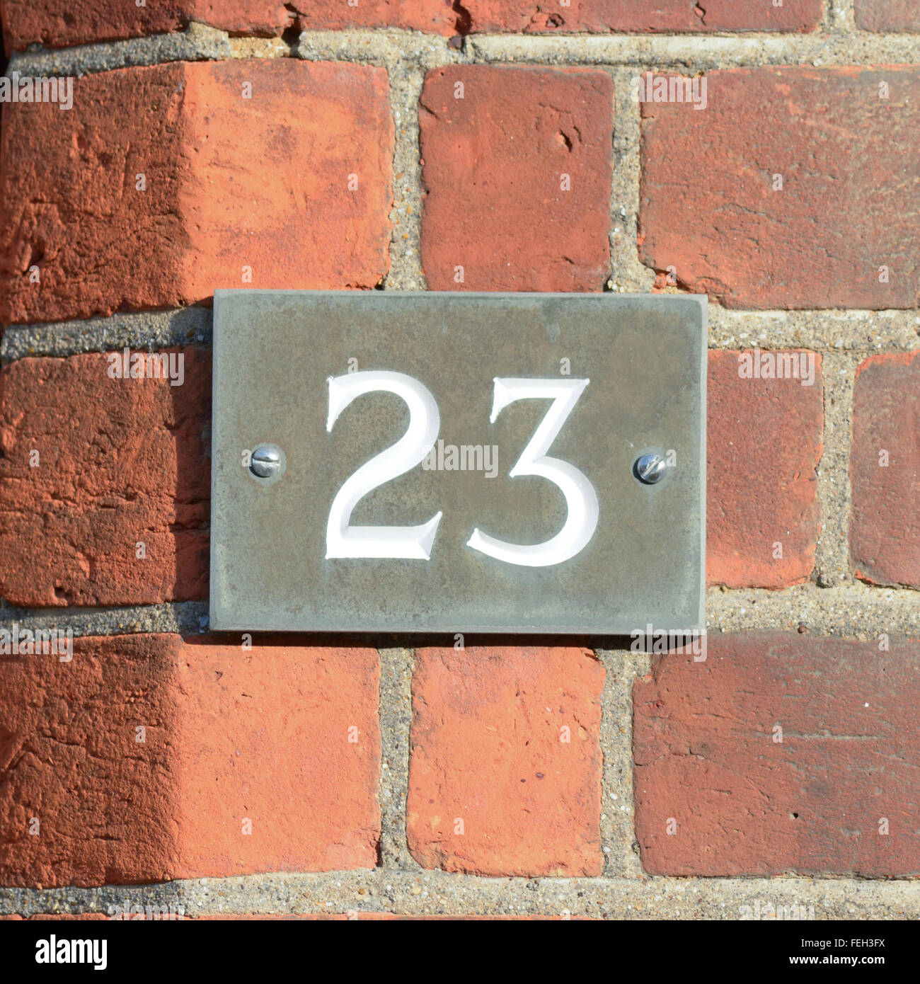 House number 23 sign Stock Photo - Alamy