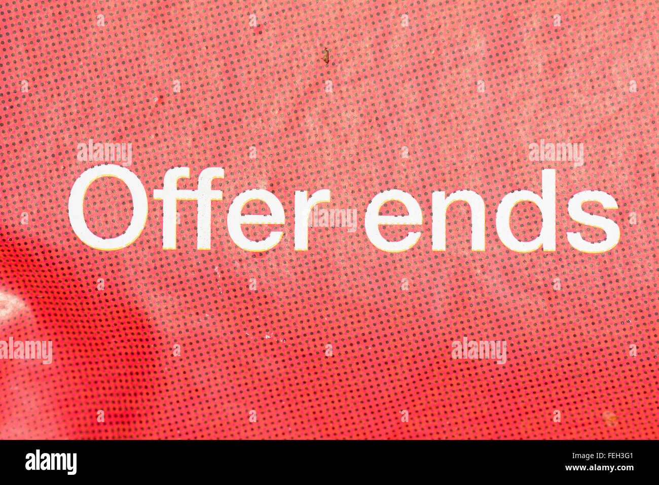 Offer ends text on poster Stock Photo - Alamy