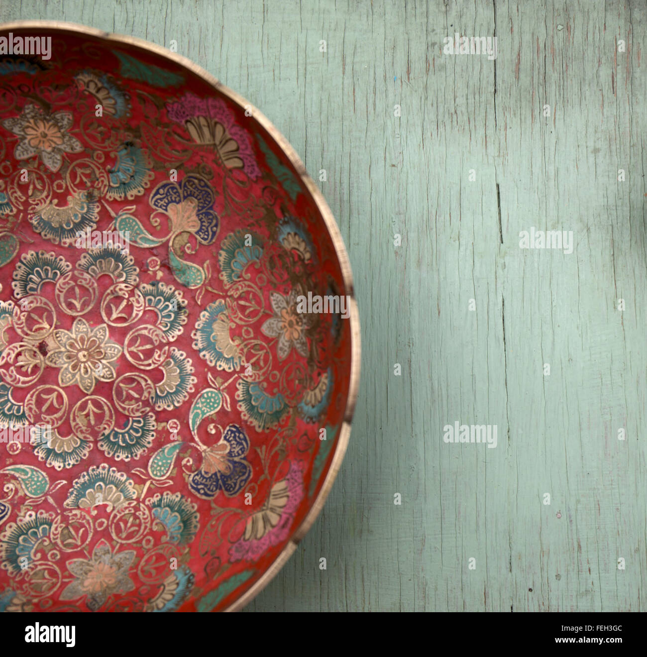 Antique decorative metallic traditional plate Stock Photo - Alamy