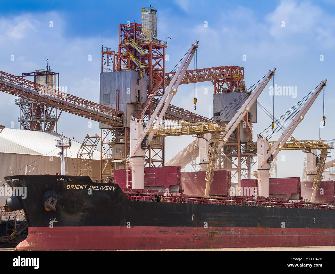 Bulk Carrier Orient Delivery Taking On Soya Bean Cargo Santarem Brazil ...