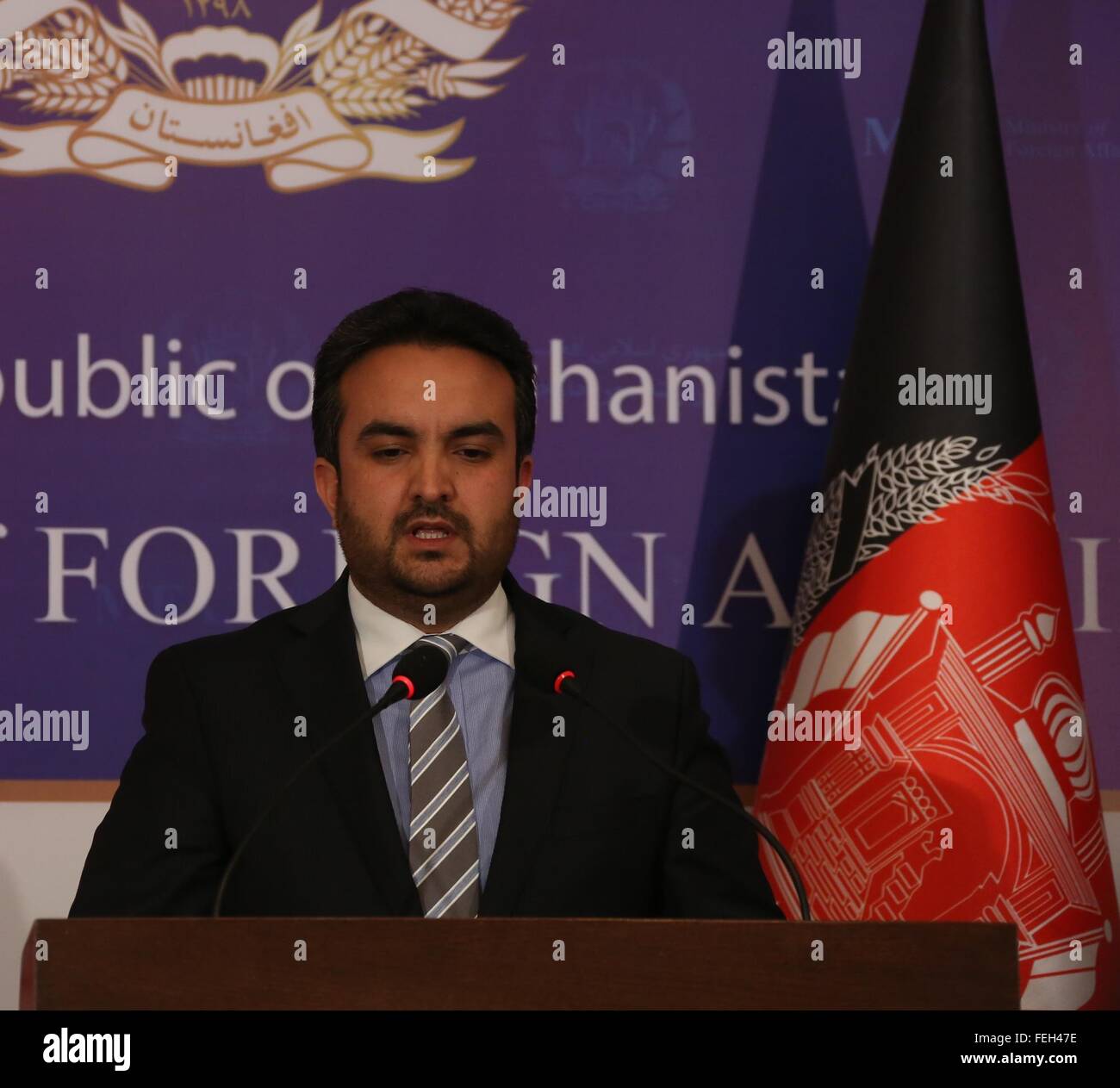 Kabul, Afghanistan. 7th Feb, 2016. Spokesman for the Afghan Foreign ...