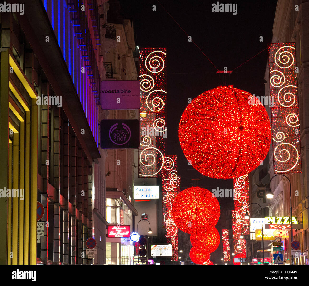 Street lights signs celebration illumination globes giant balls hi-res ...