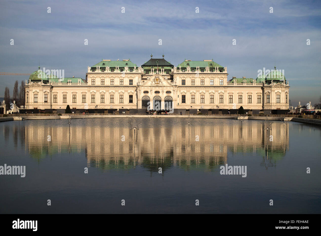 Upper Belvedere Palace, Vienna, reflected in lake Stock Photo - Alamy