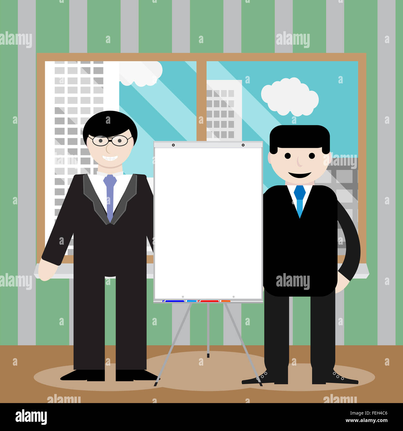 Business team show presentation. Office presentation, business people ...