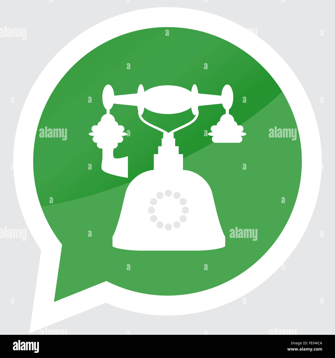 Retro telephone icon sticker design flat symbol. Retro sticker dial ...