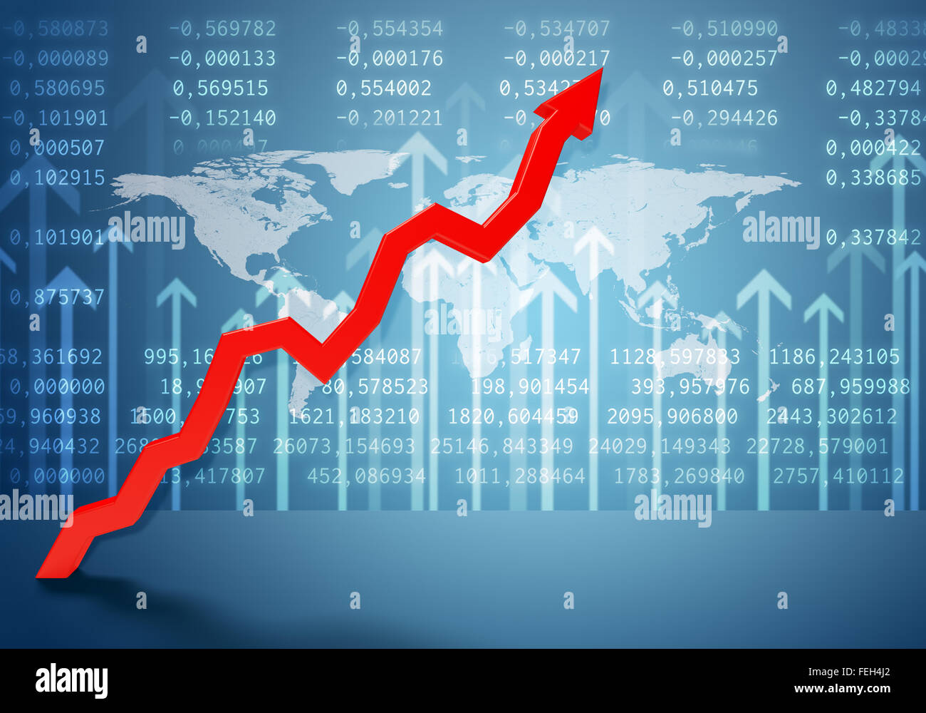 Red arrow pointing up Stock Photo - Alamy