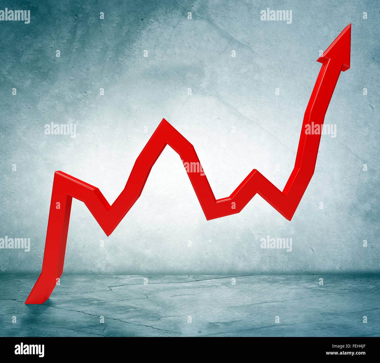 Red arrow pointing up Stock Photo - Alamy