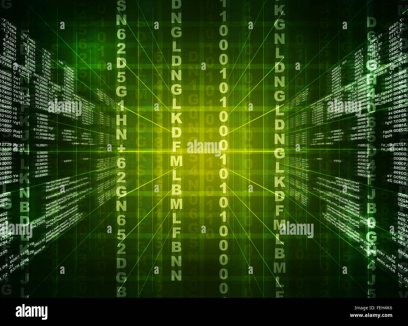Green binary code on black Stock Photo - Alamy