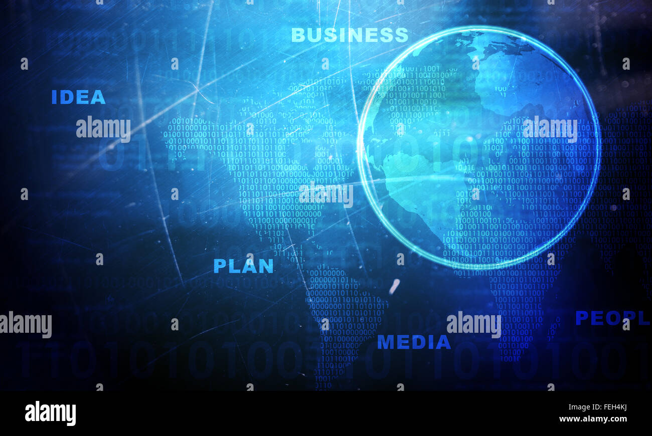 Abstract blue background with map Stock Photo - Alamy