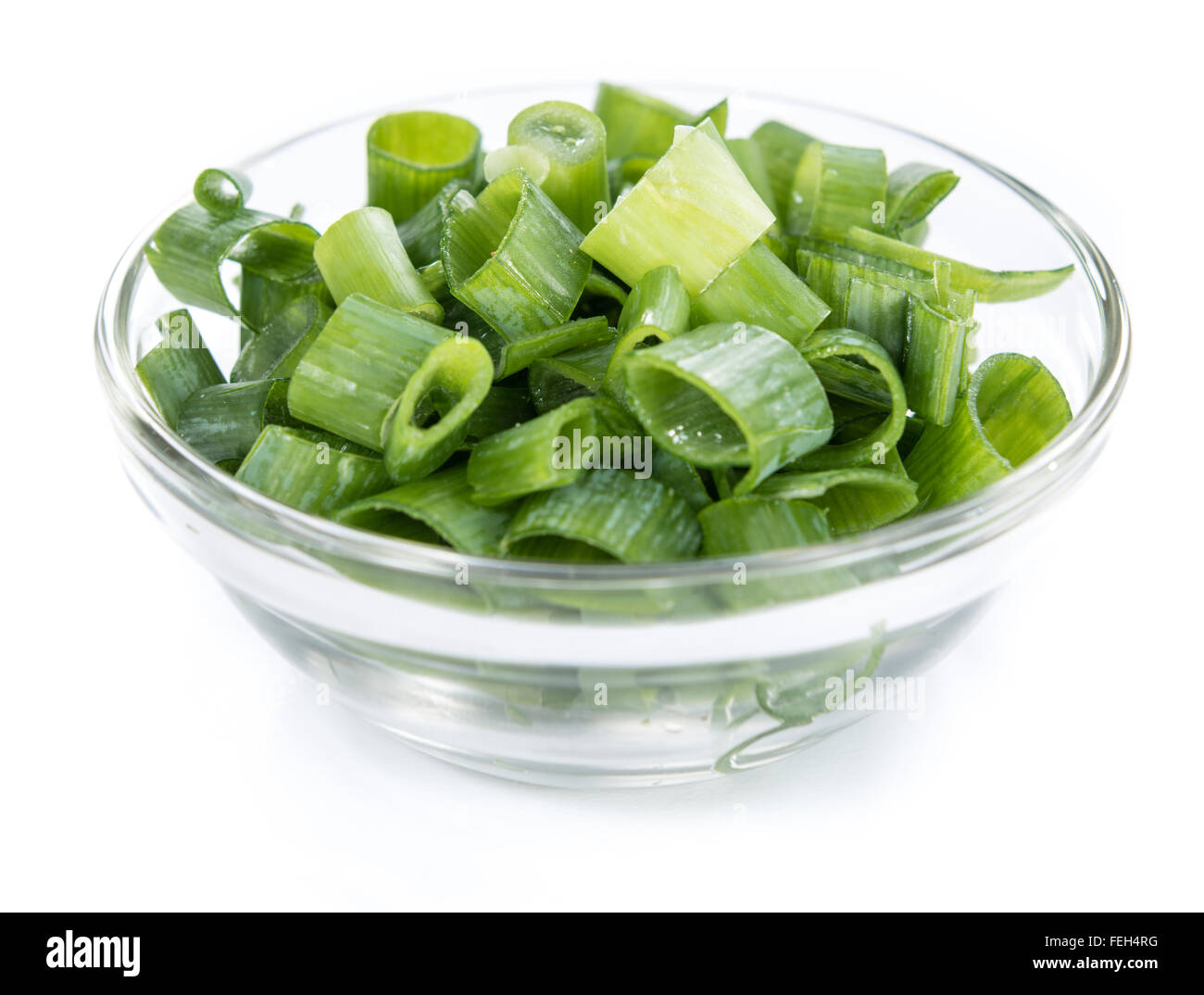 Fresh Scallions isolated on white background (close-up shot Stock Photo ...