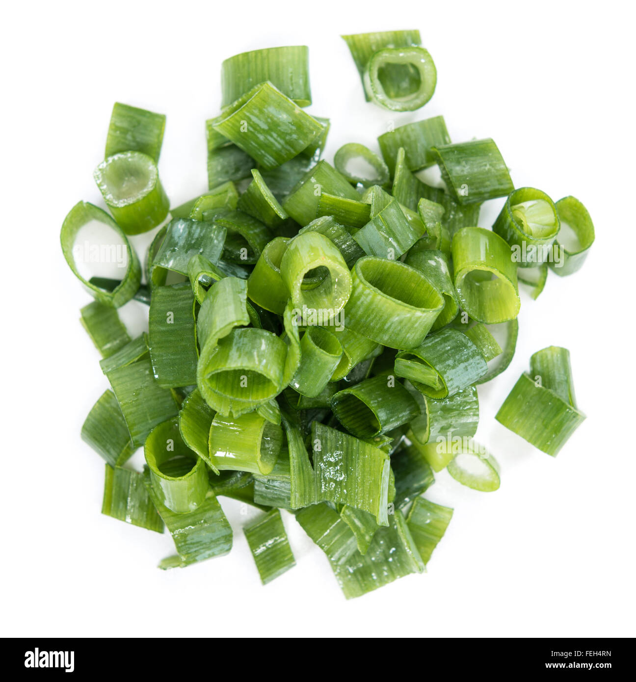 Fresh Scallions isolated on white background (close-up shot Stock Photo ...