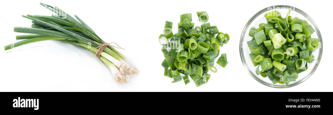 Scallions (different images) isolated on white background Stock Photo ...