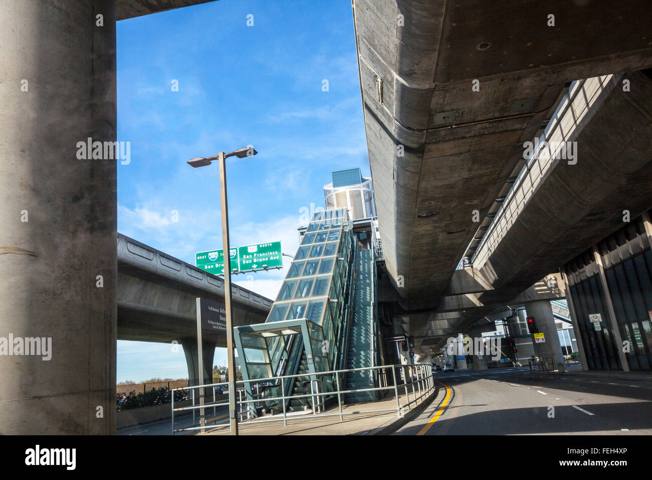 The Air Train Blue Line Tram Station at San Francisco International ...