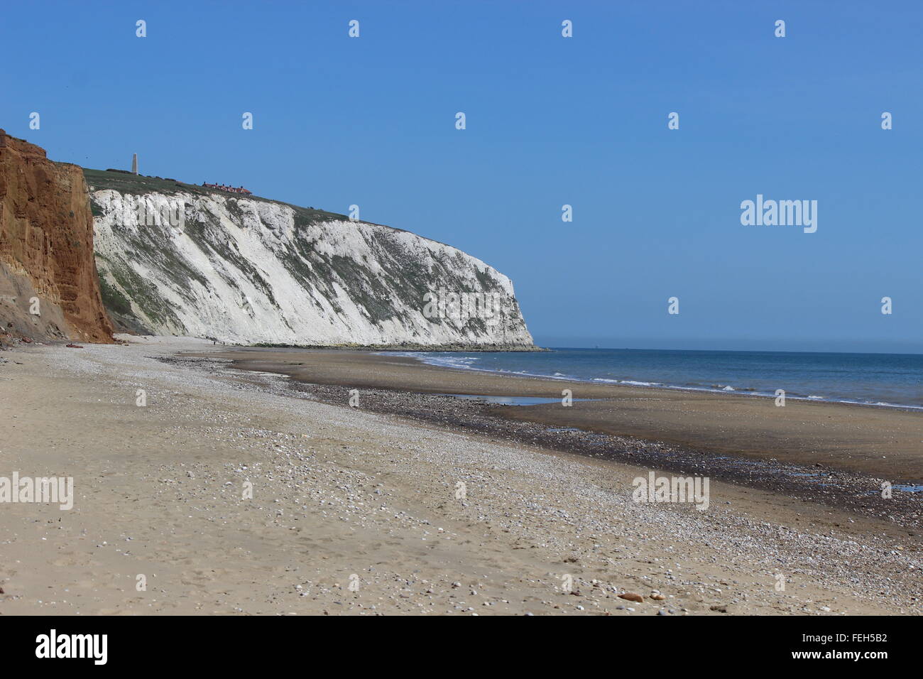 White cliffs at Yaverland beach, Isle of Wight Stock Photo - Alamy