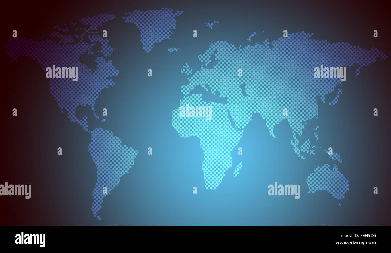 Abstract blue background with map Stock Photo - Alamy