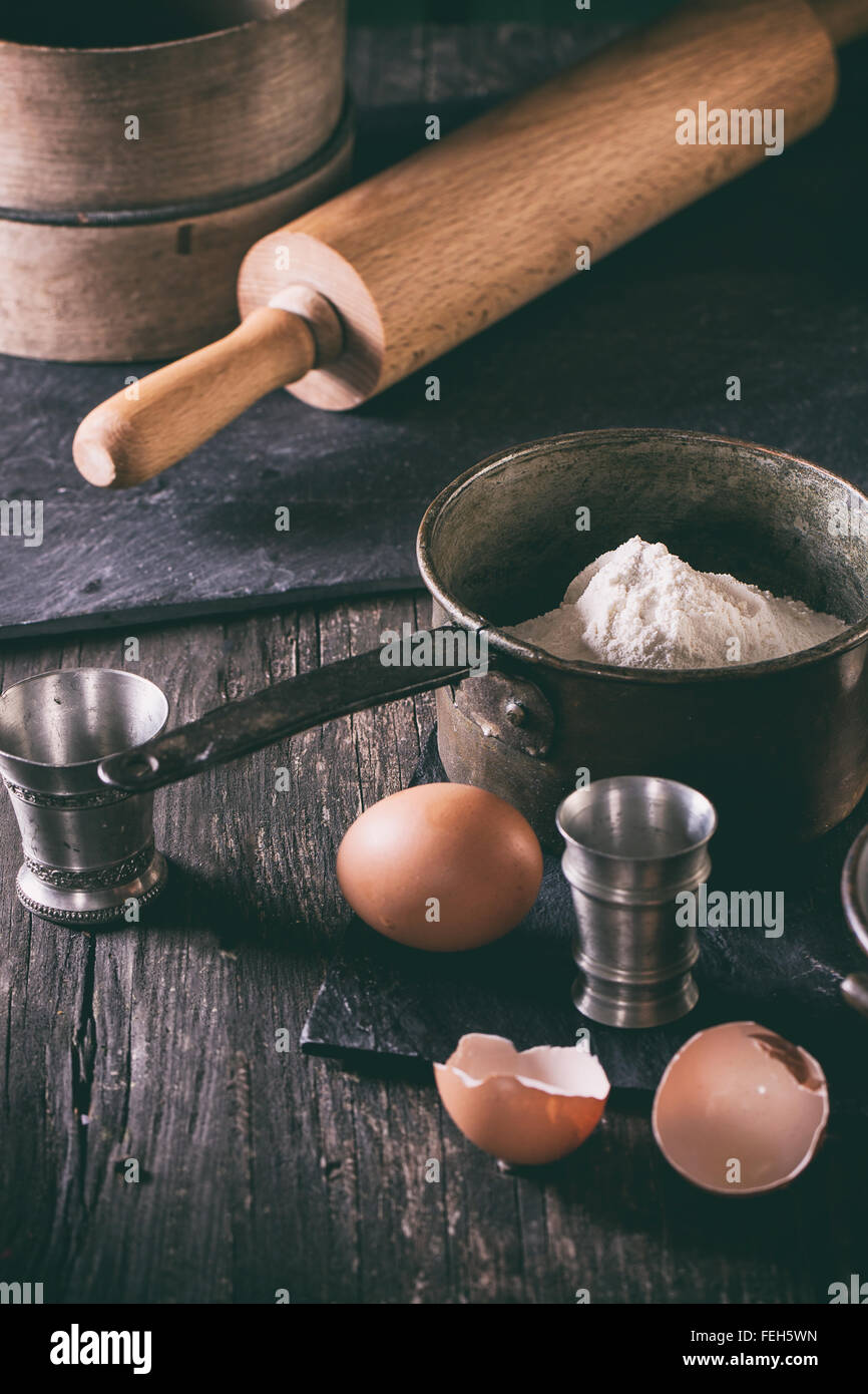 Ingredients for dough making Stock Photo - Alamy
