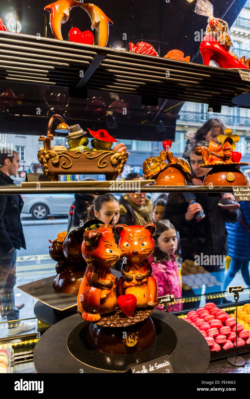 Paris, France, Close up, in Le Marais, Chocolate SHop, French ...