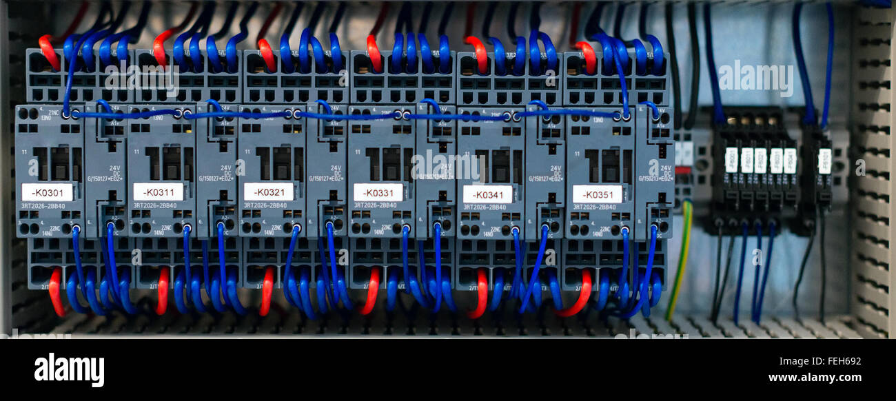 Close-up view of industrial controls at factory Stock Photo - Alamy