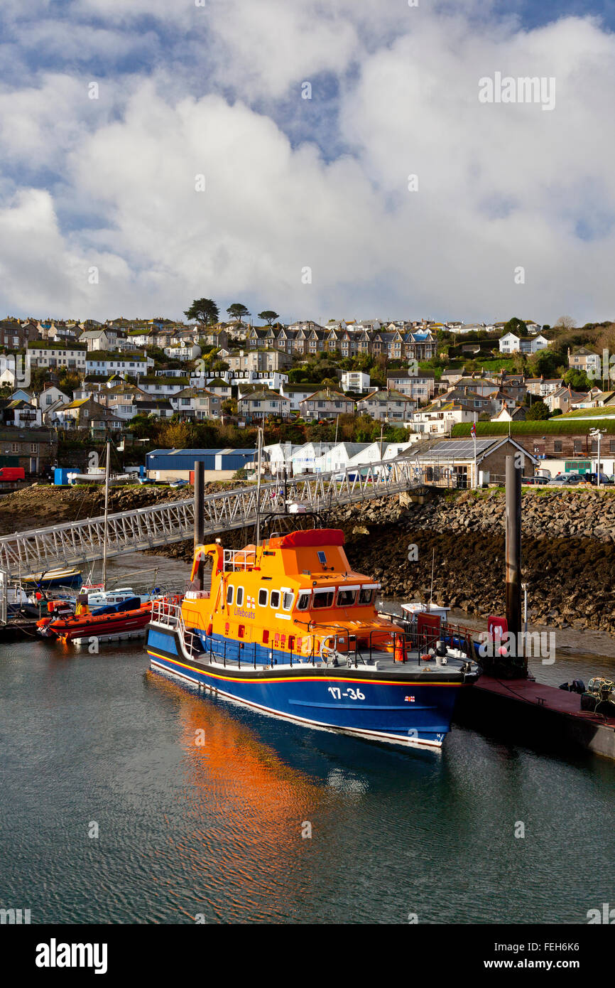 The present RNLI Penlee lifeboat RNLB 'Ivan Ellen' on its mooring in ...