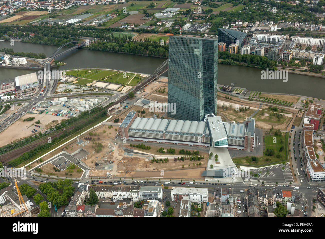 The new building of the European Central Bank EZB in Frankfurt's Ostend ...