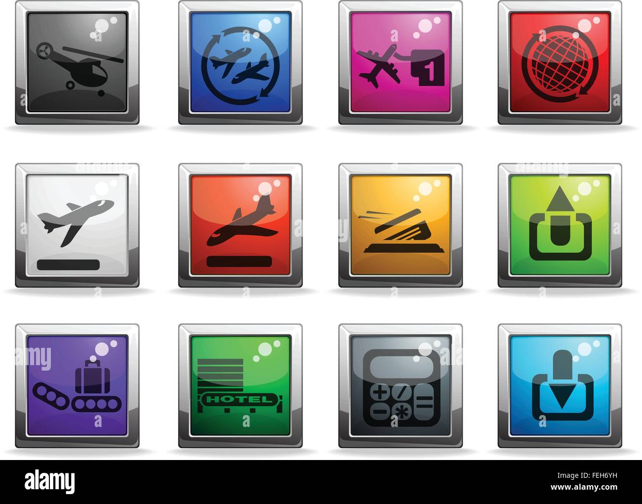 Airport icons set Stock Vector Image & Art - Alamy