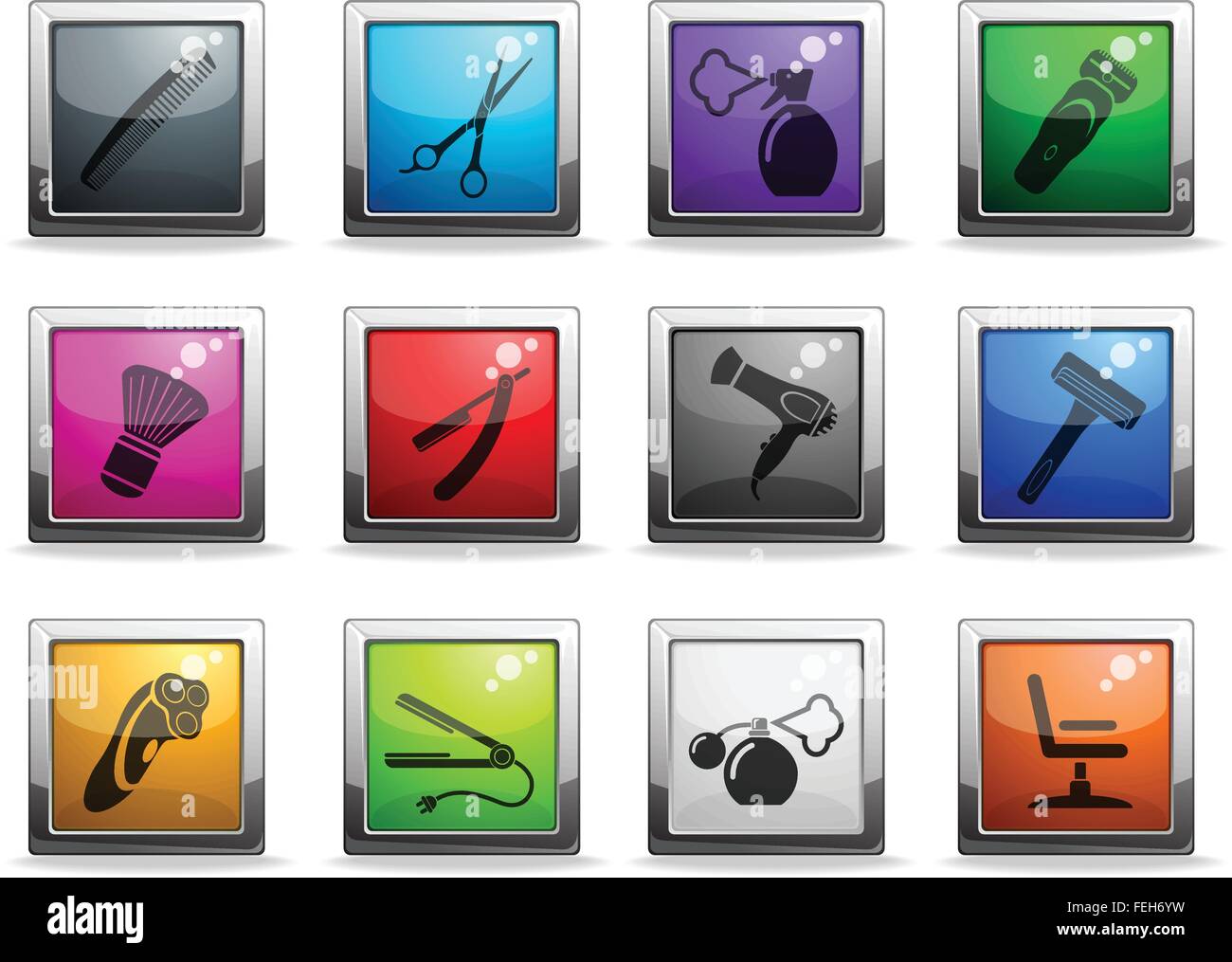 Barbershop icons set Stock Vector Image & Art - Alamy