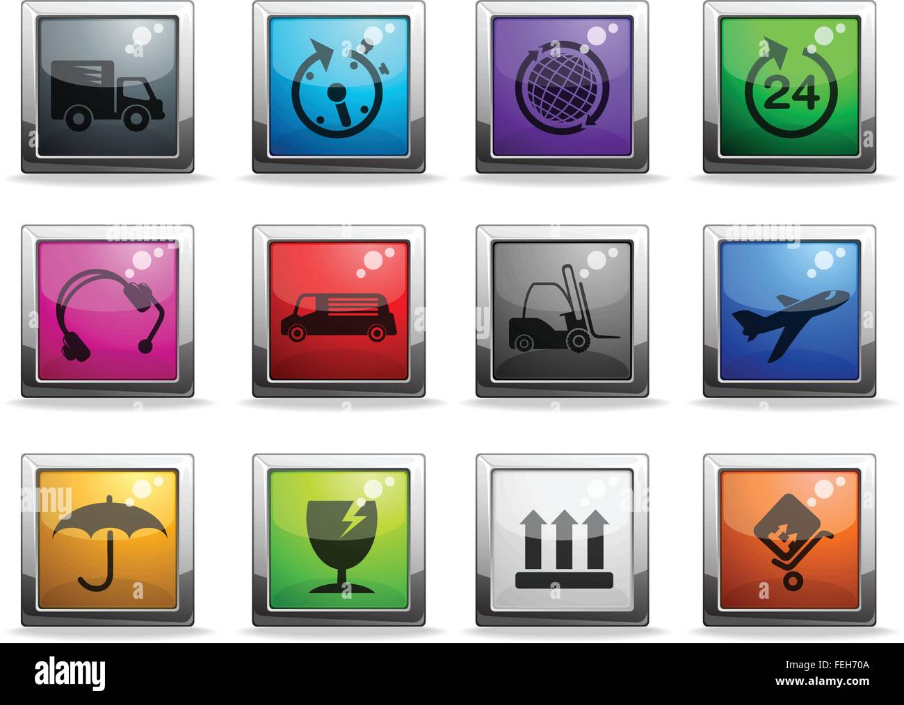 Cargo shipping icons set Stock Vector Image & Art - Alamy