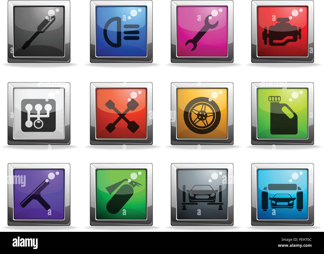 Auto Service Icons set Stock Vector Image & Art - Alamy