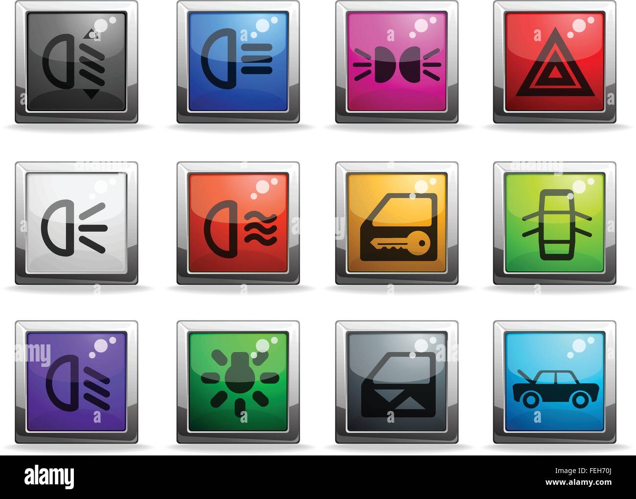 Car interface icons set Stock Vector Image & Art - Alamy