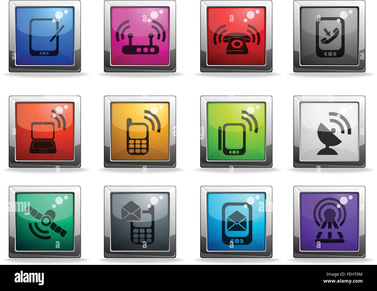 Mobile Icons set Stock Vector Image & Art - Alamy