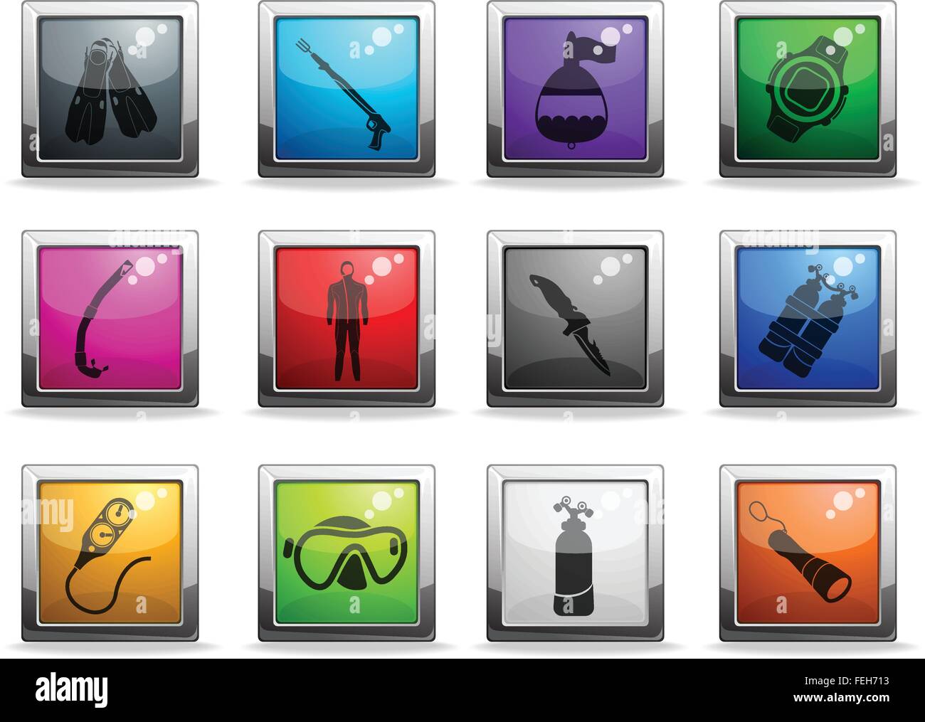 Diving icon set Stock Vector Image & Art - Alamy