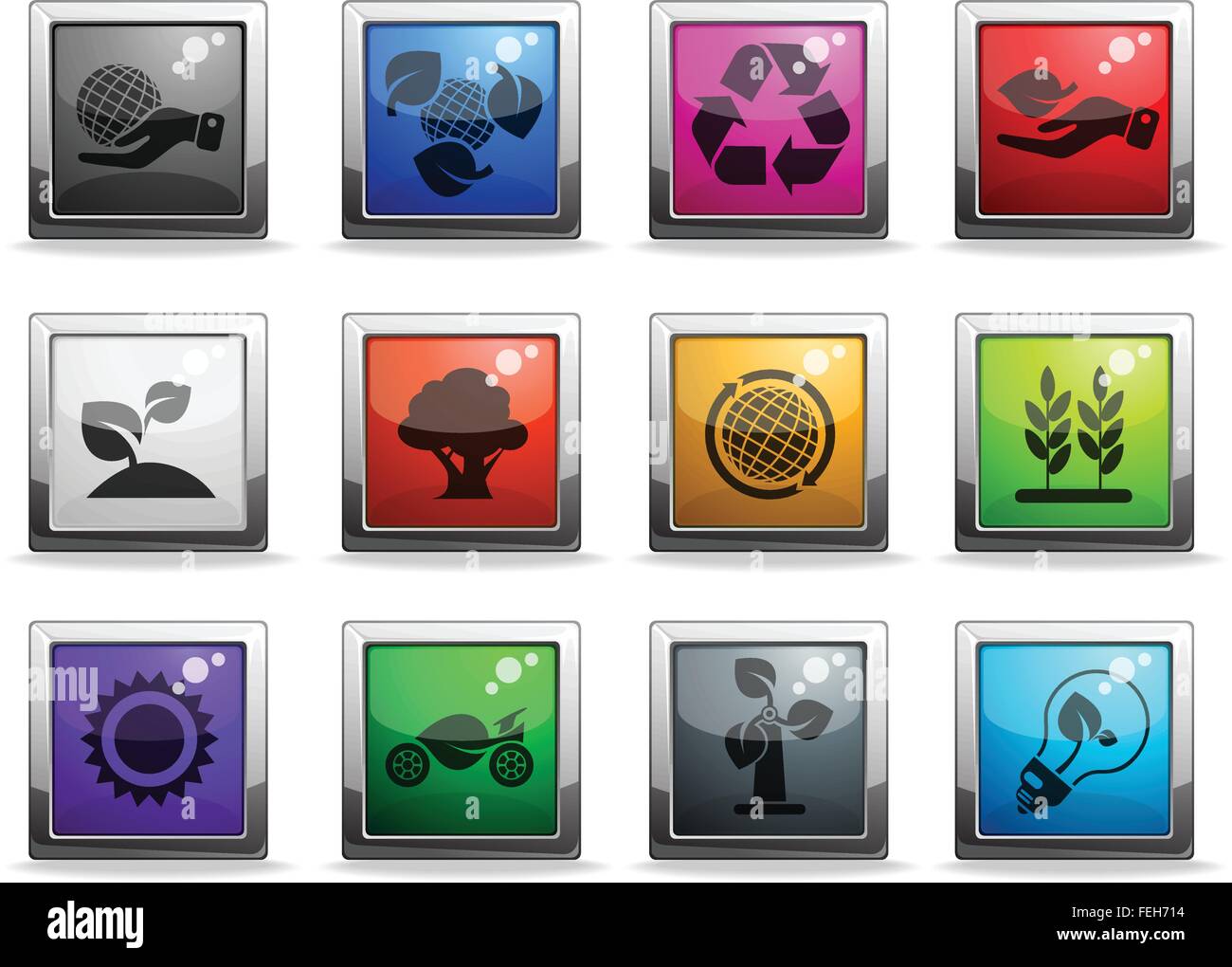 Ecology Icons set Stock Vector Image & Art - Alamy