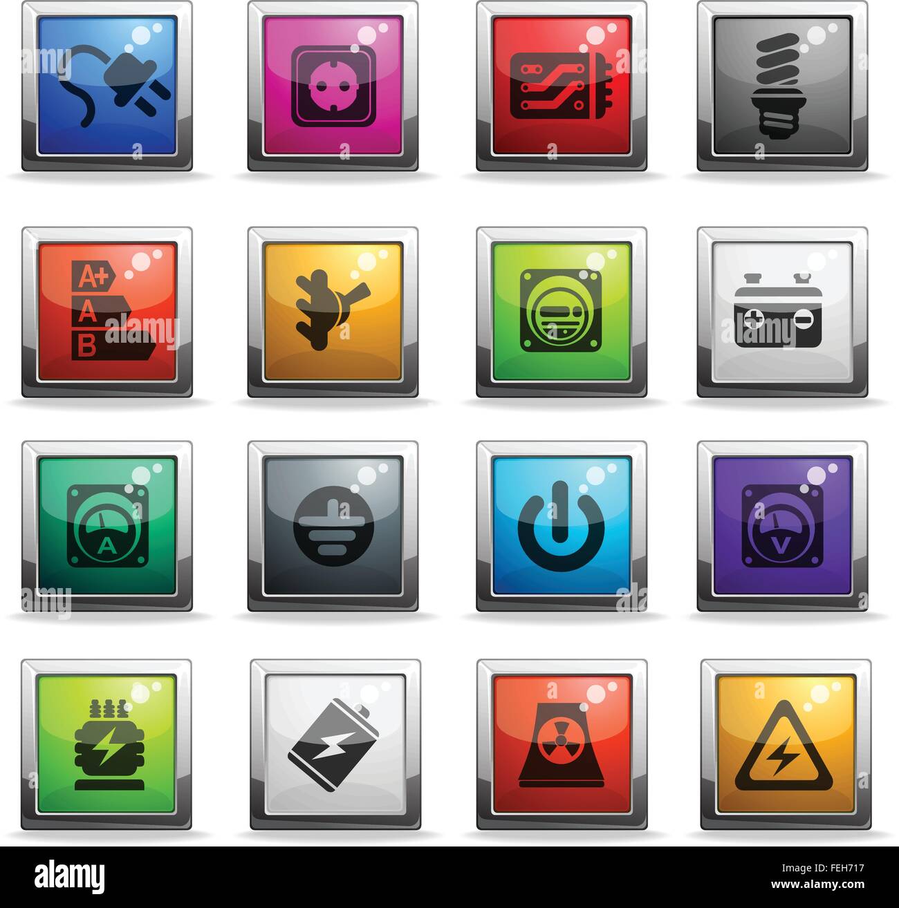 Electricity icons set Stock Vector Image & Art - Alamy
