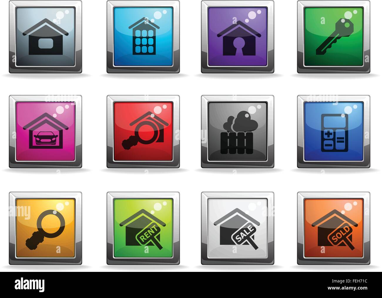 Real estate icons set Stock Vector Image & Art - Alamy