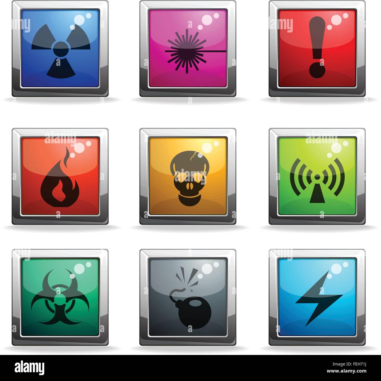 Hazard icons set Stock Vector Image & Art - Alamy