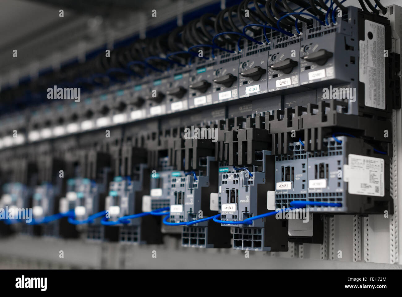 Close-up view of industrial contactors at factory Stock Photo - Alamy